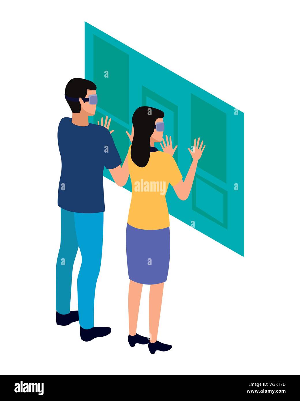 virtual reality technology experience cartoon Stock Vector Image & Art ...