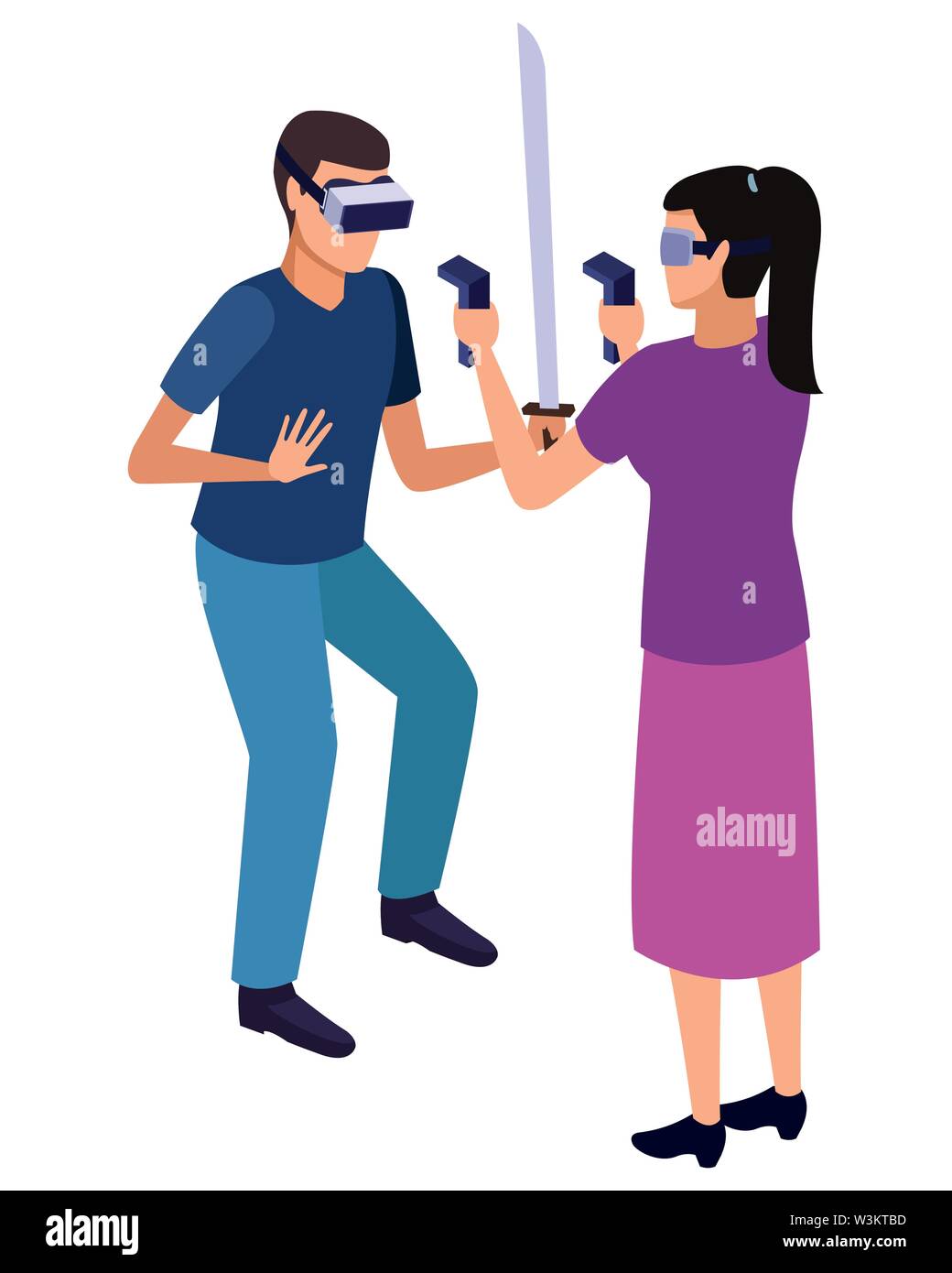 virtual reality technology experience cartoon Stock Vector Image & Art ...