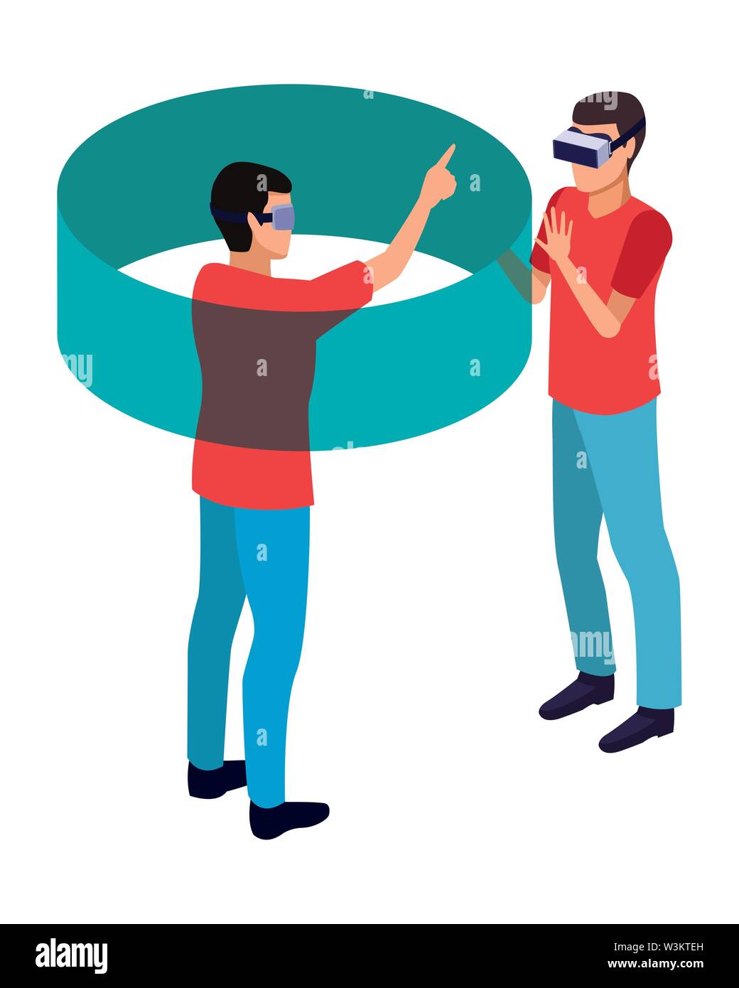 virtual reality technology experience cartoon Stock Vector Image & Art ...