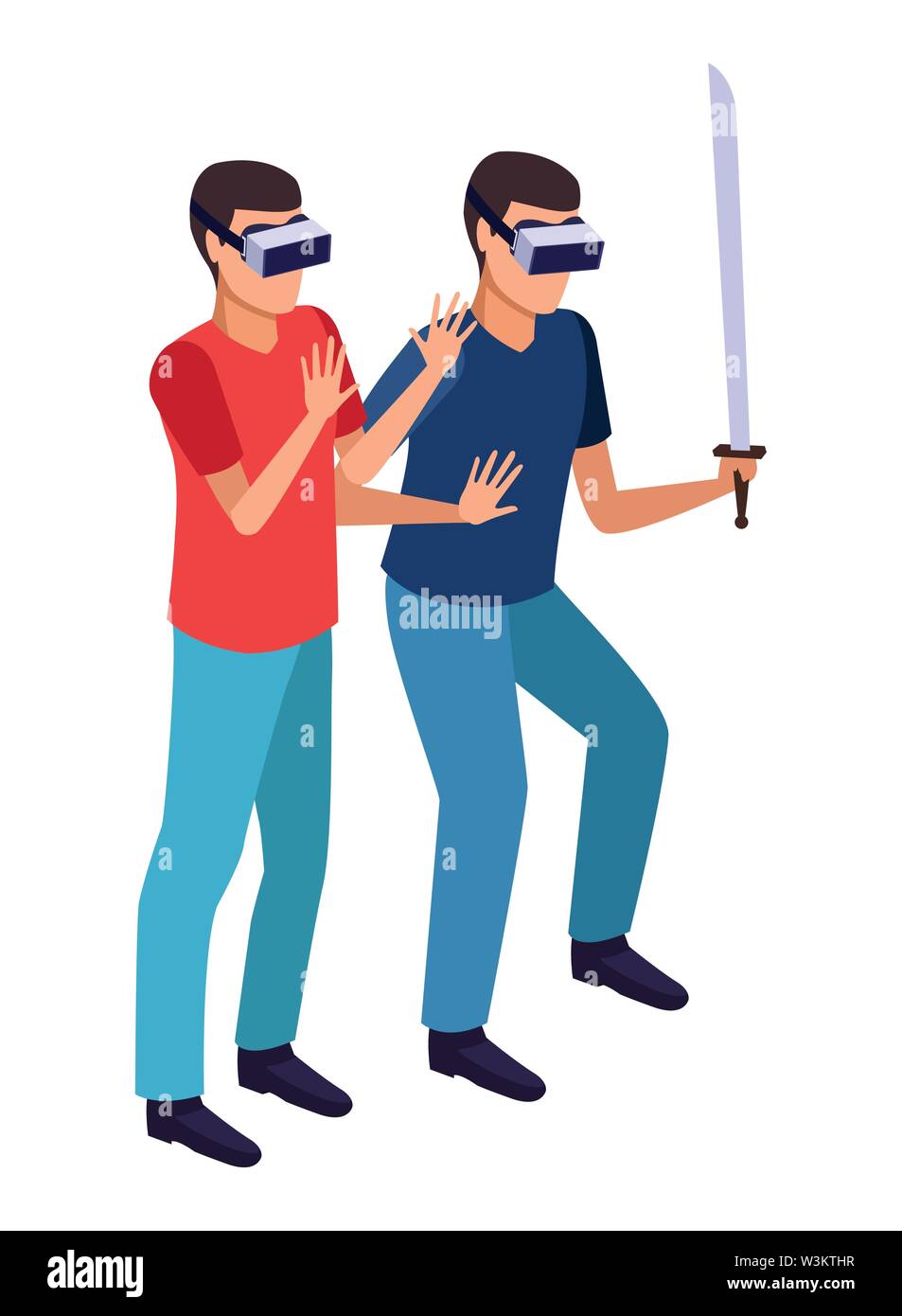 virtual reality technology experience cartoon Stock Vector Image & Art ...