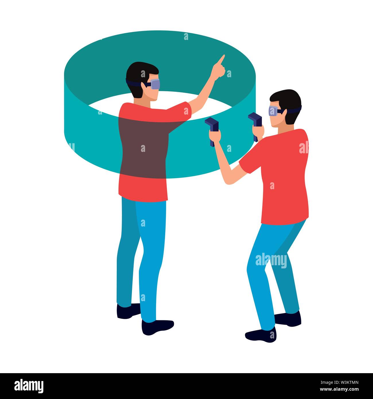 virtual reality technology experience cartoon Stock Vector Image & Art ...