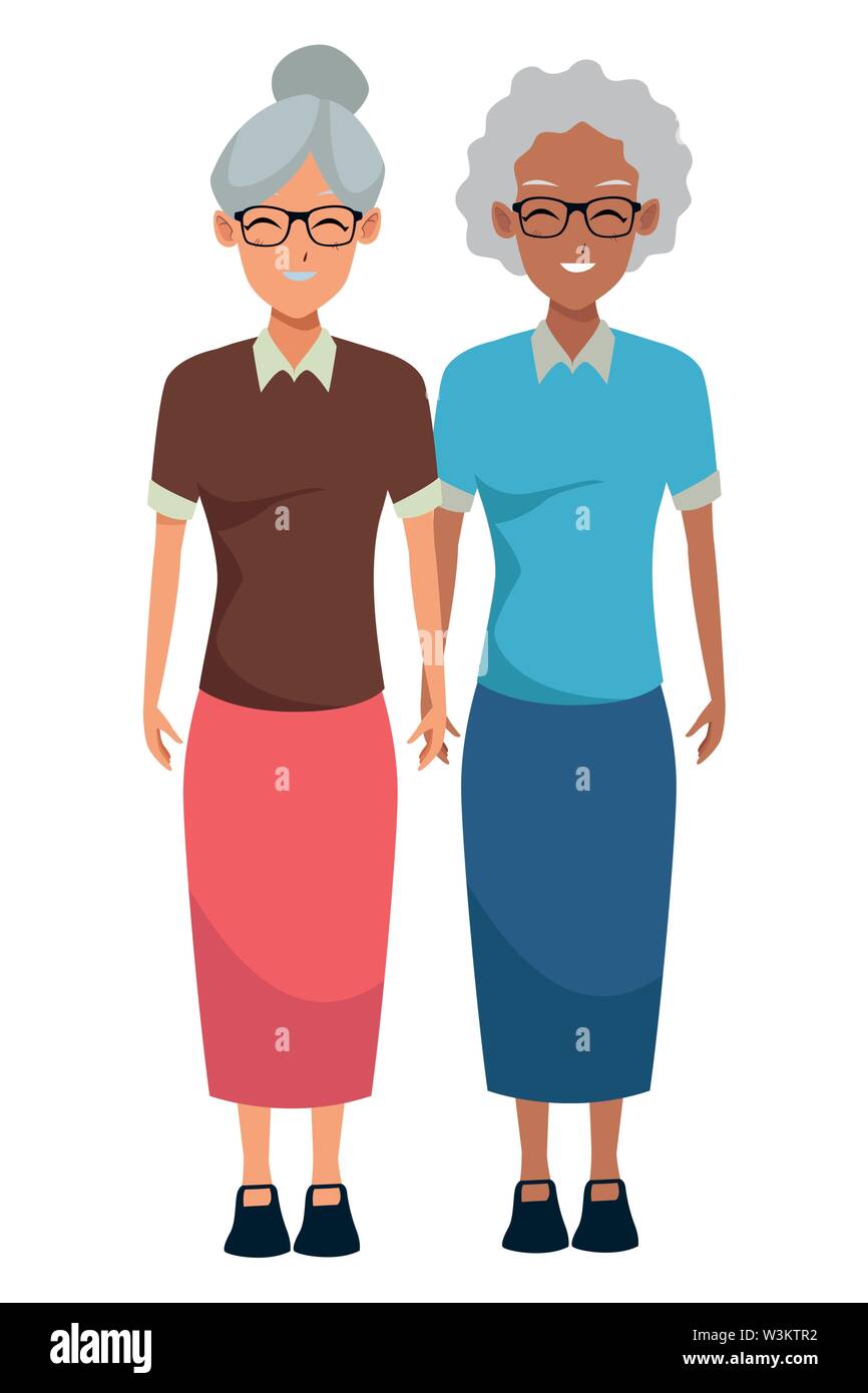 Grandmothers friends smiling cartoon Stock Vector Image & Art - Alamy