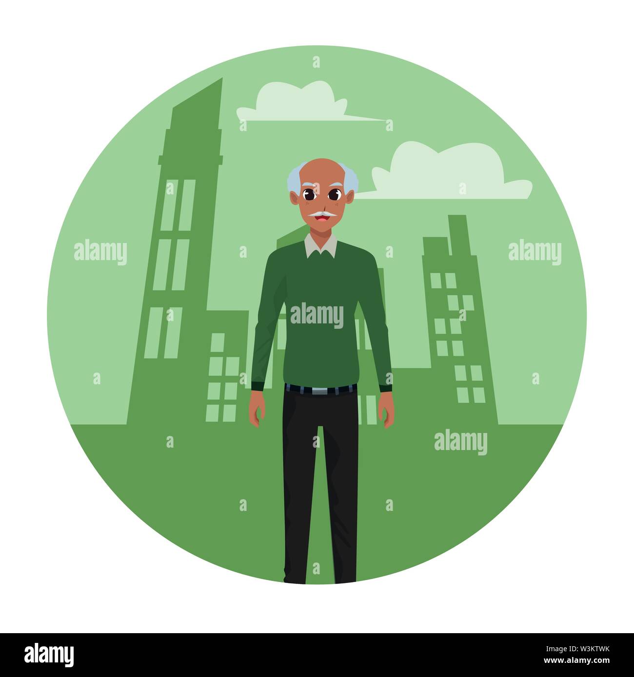 Senior man happy expression Stock Vector Images - Alamy