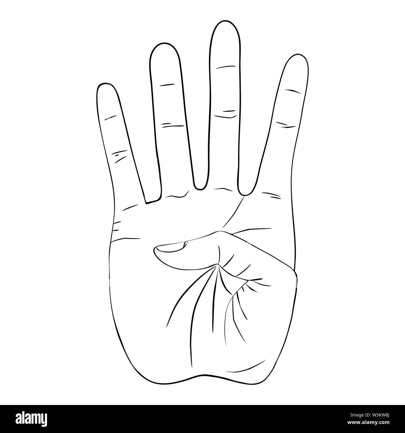 Hand gesture with high four sign Stock Vector Image & Art - Alamy