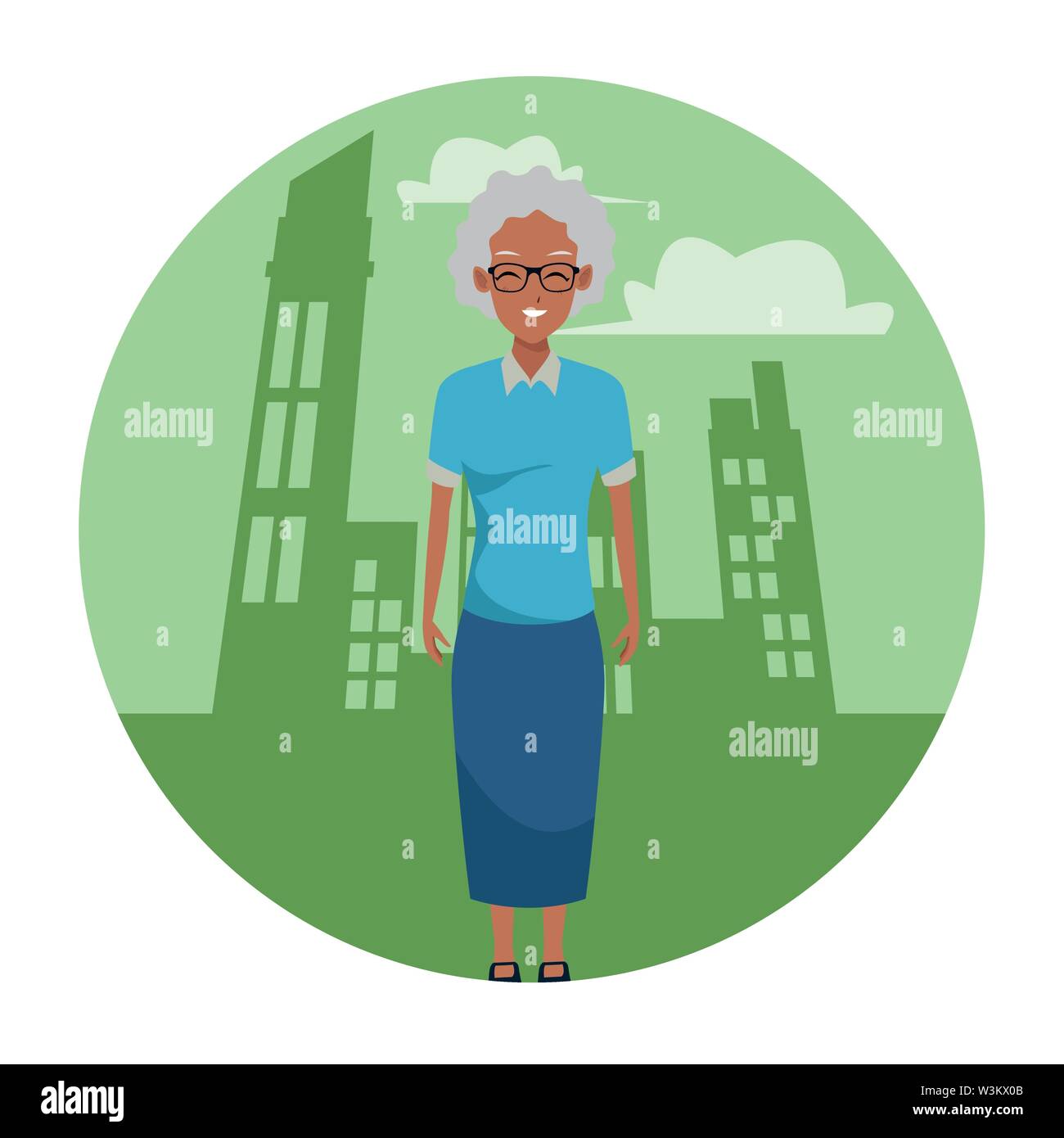 old woman smiling and happy Stock Vector Image & Art - Alamy