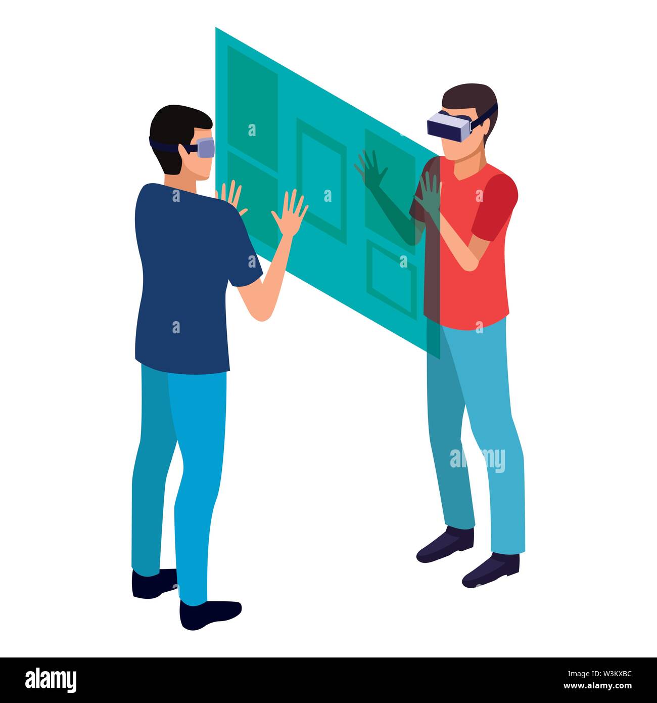 virtual reality technology experience cartoon Stock Vector Image & Art ...