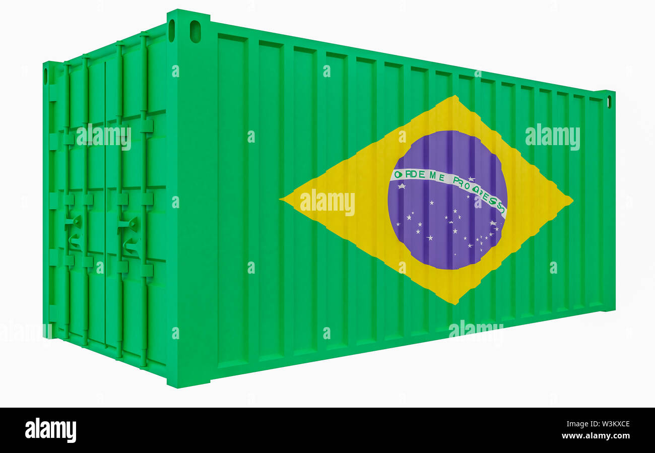 Brazil shipping container Cut Out Stock Images & Pictures - Alamy