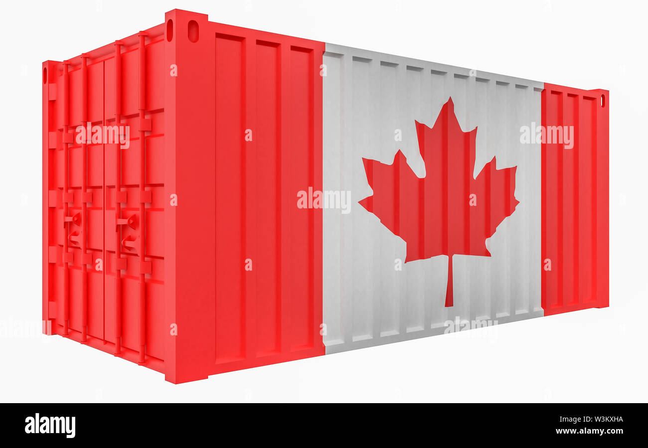 3D Illustration of Cargo Container with Canada Flag Stock Photo - Alamy
