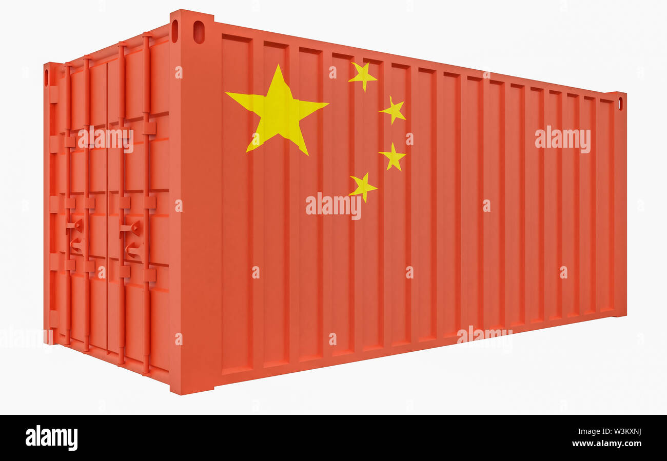 3D Illustration of Cargo Container with China Flag Stock Photo - Alamy