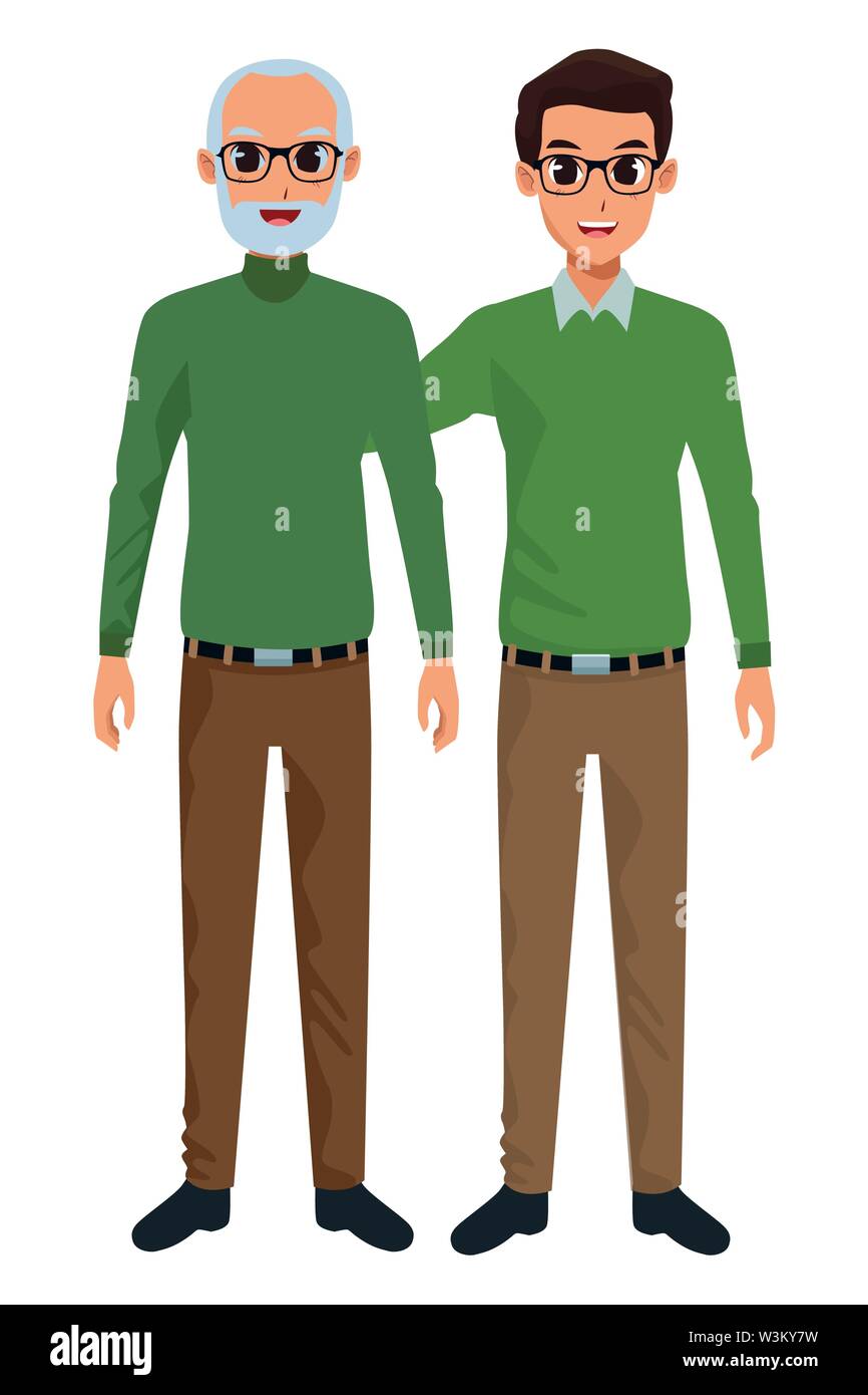 Family old father with adultt son cartoon Stock Vector Image & Art - Alamy