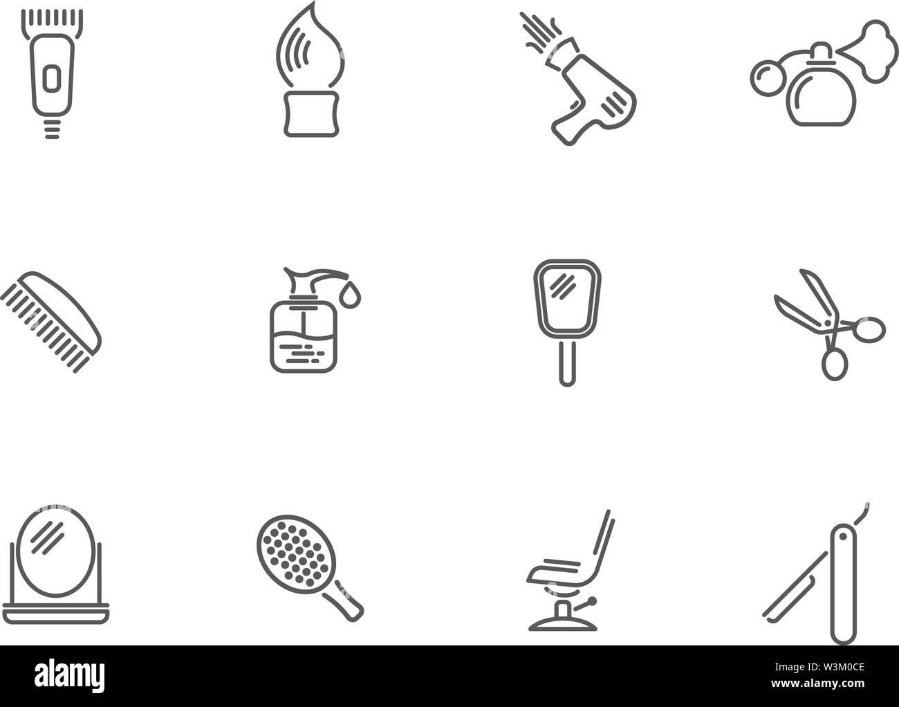 Hair Salon Tools line icons for user interface design Stock Vector ...