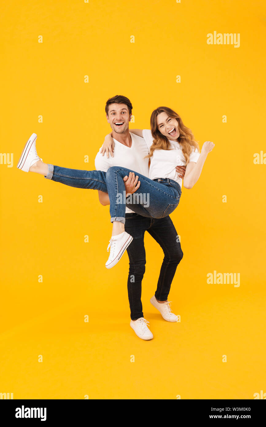 Man picking up woman on hi-res stock photography and images - Alamy
