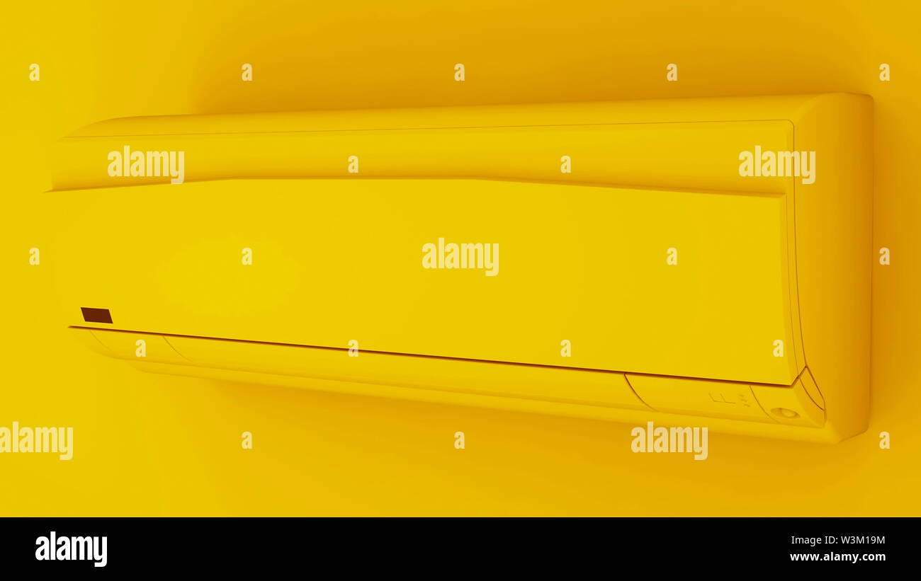 Yellow Office Air Conditioner 3d illustration 3d render Stock Photo - Alamy