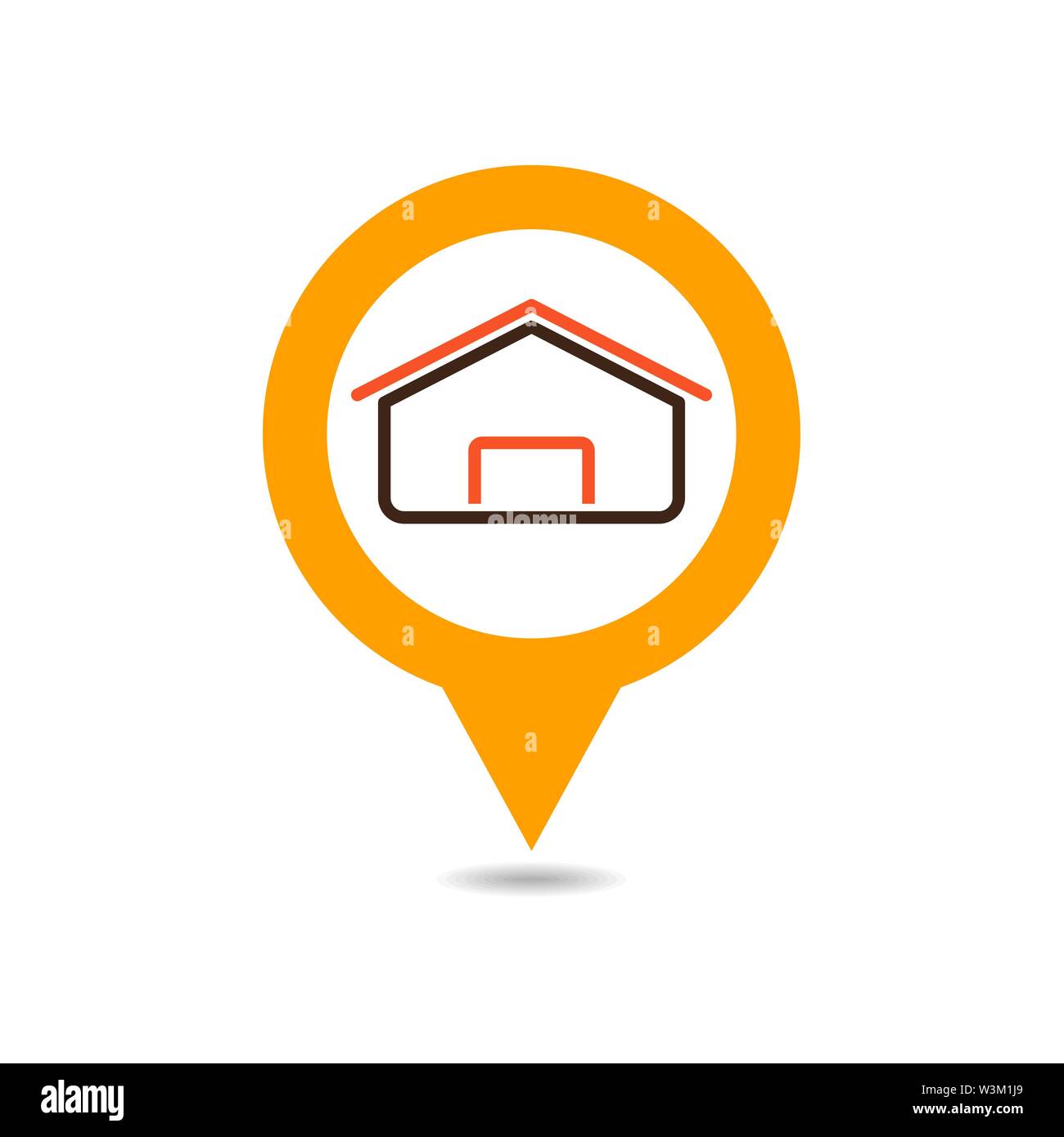 Barn pin map icon. Farm animal Map pointer. Map marker. Graph symbol ...