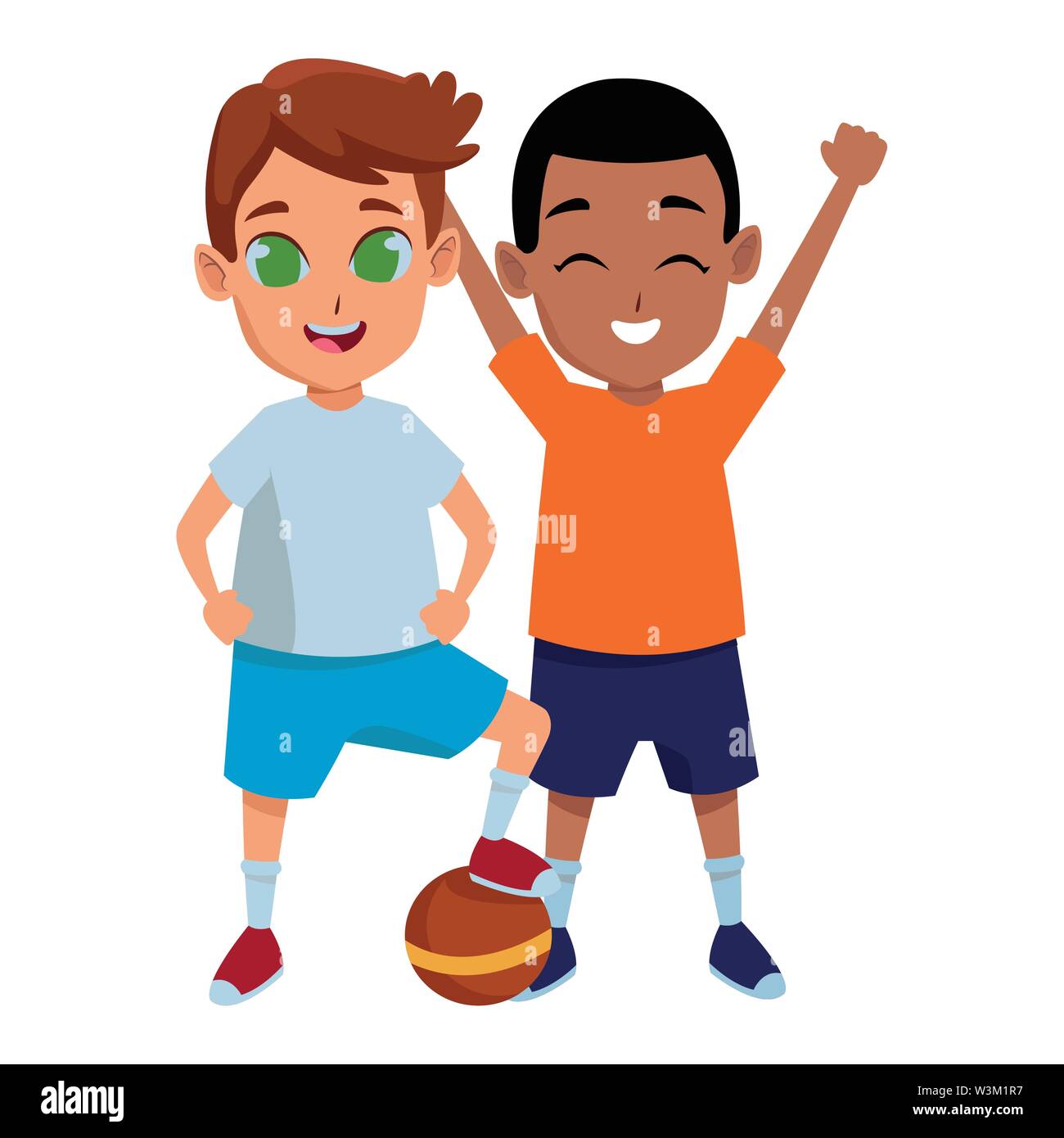 Little kids having fun and smiling cartoons Stock Vector Image & Art ...