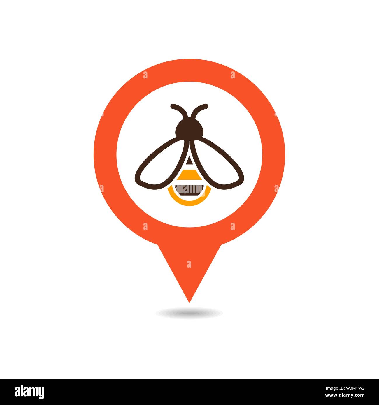 Honey bee pin map icon. Farm animal Map pointer. Map marker. Graph ...
