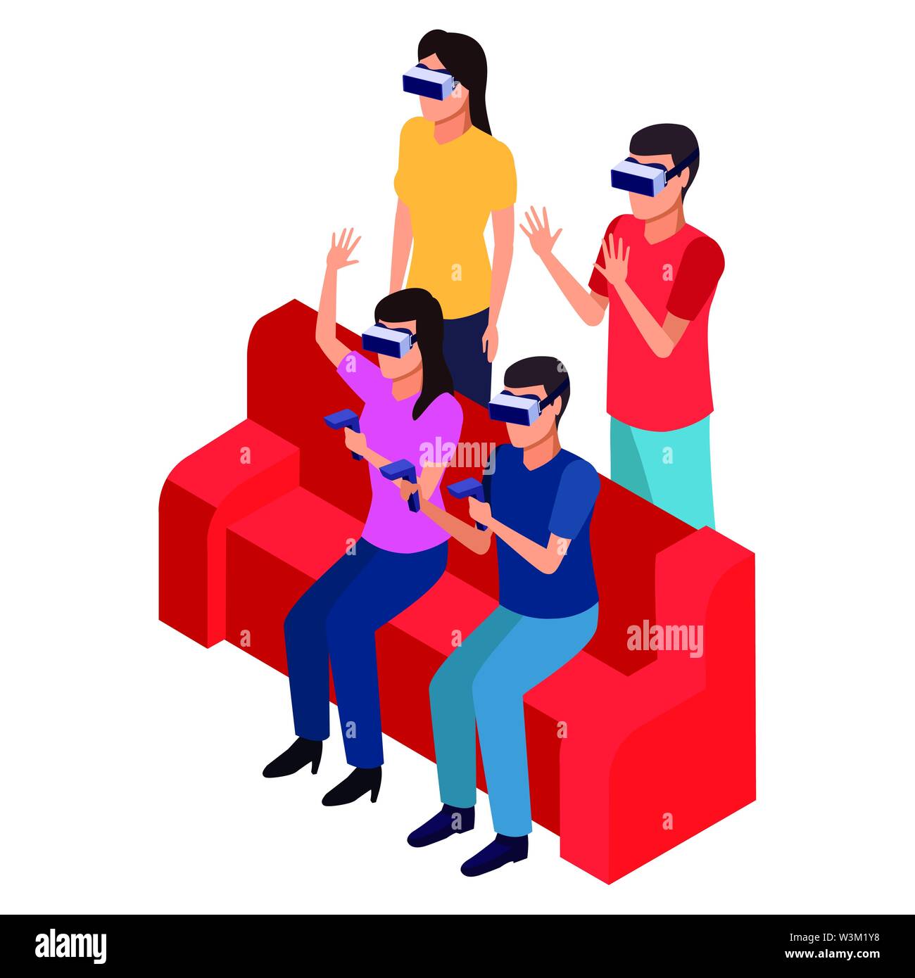 virtual reality technology experience cartoon Stock Vector Image & Art ...