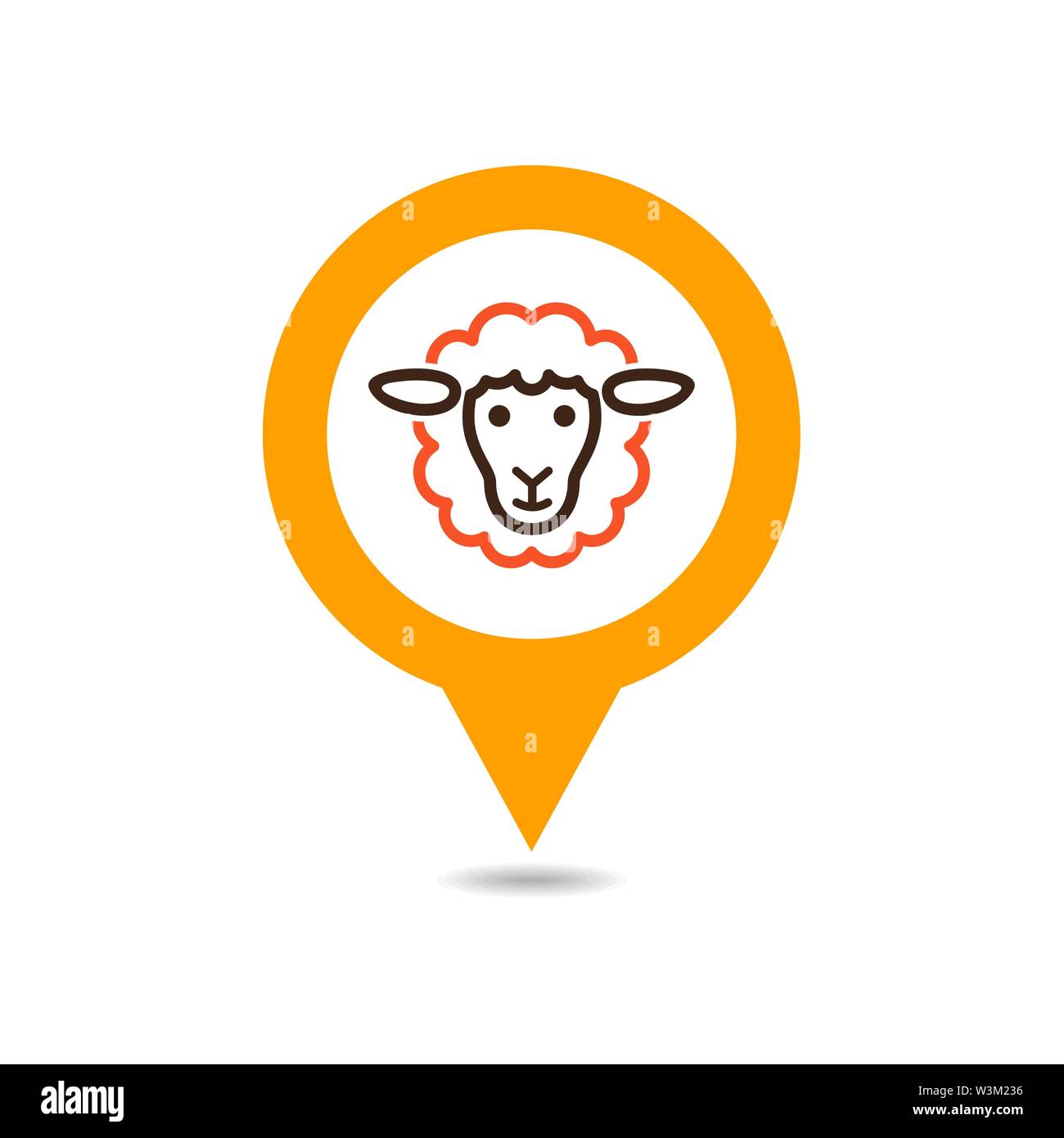 Sheep pin map icon. Farm animal Map pointer. Map marker. Graph symbol ...