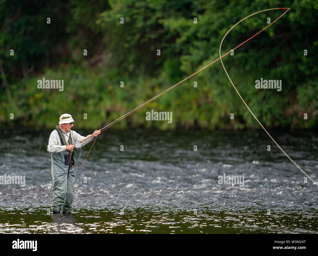 Moray, Scotland. 16 July 2019. River Spey, Craigellachie, Speyside ...