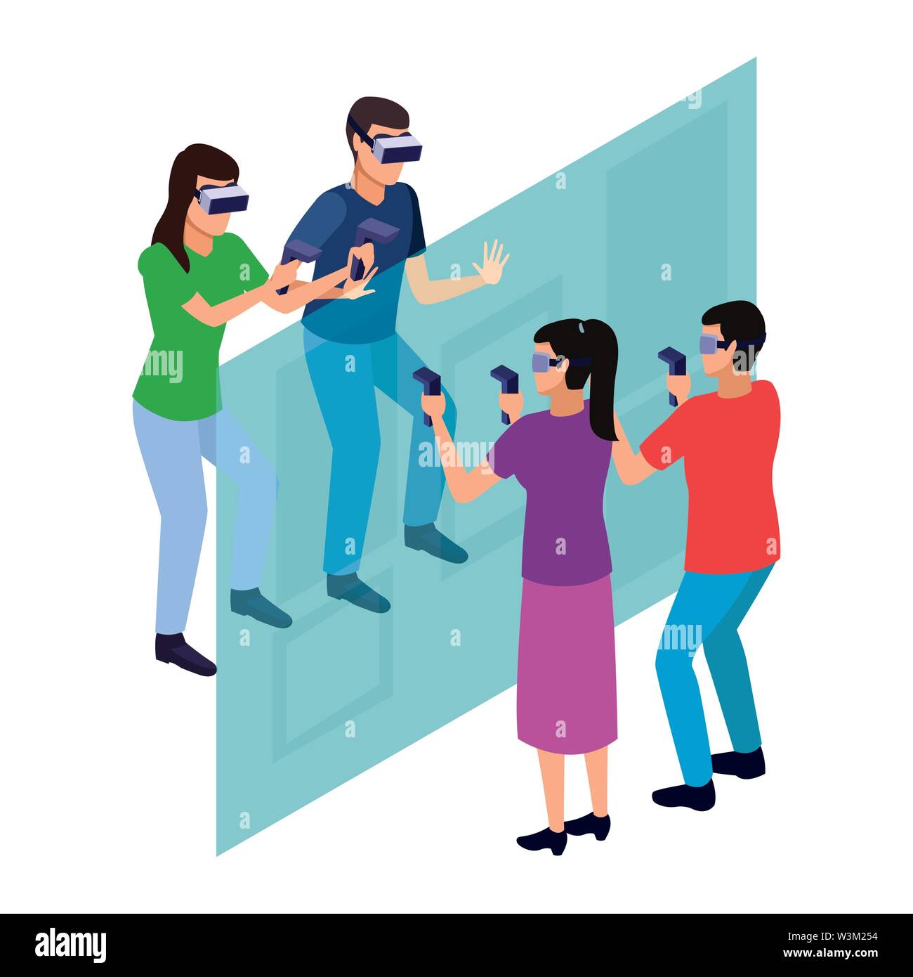 virtual reality technology experience cartoon Stock Vector Image & Art ...