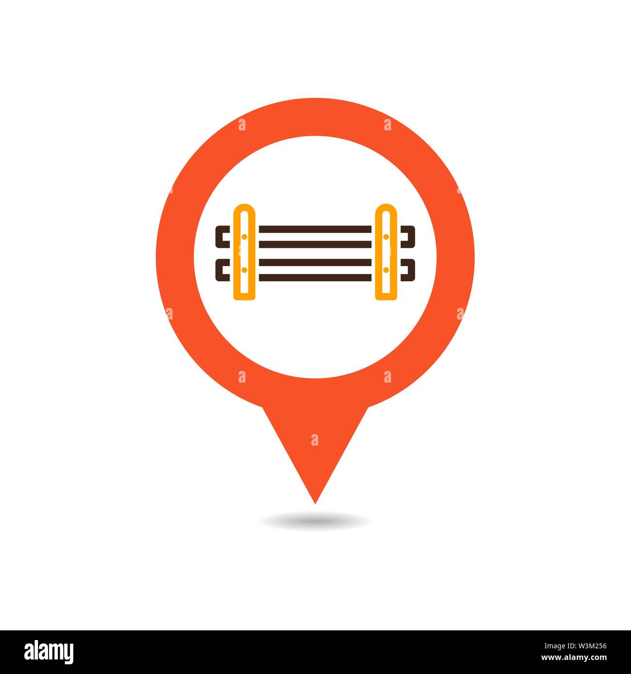 Wooden farm fence from crossed planking pin map icon. Farm animal Map ...