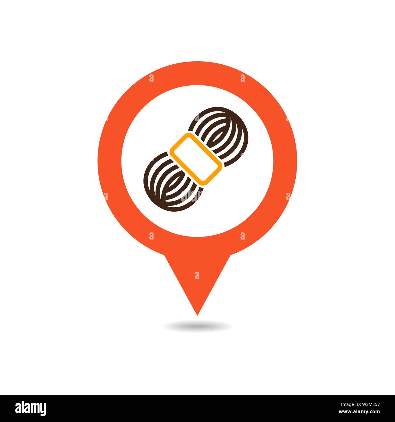 Roll of yarn pin map icon. Farm animal Map pointer. Map marker. Graph ...