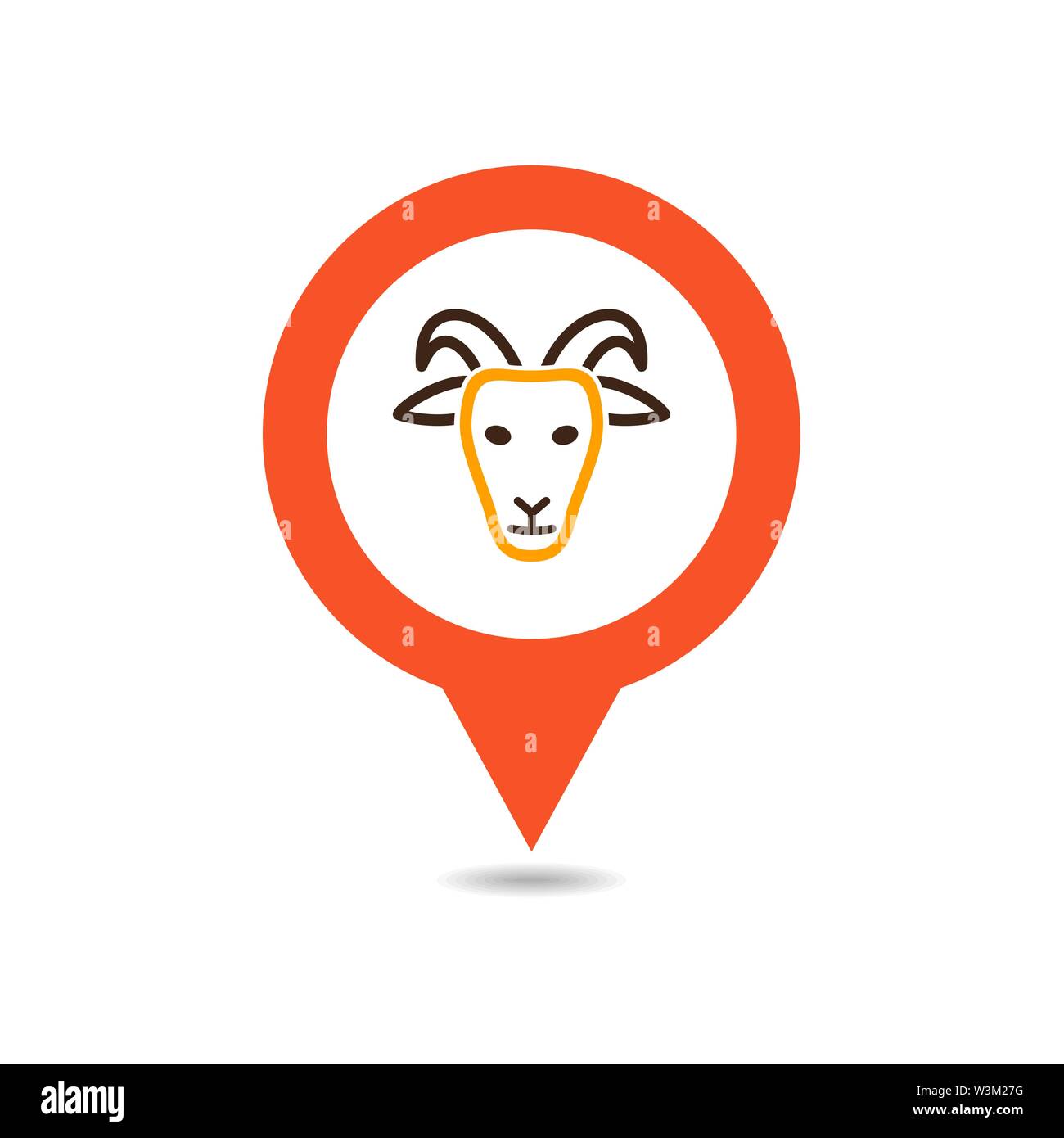 Goat pin map icon. Farm animal Map pointer. Map marker. Graph symbol ...