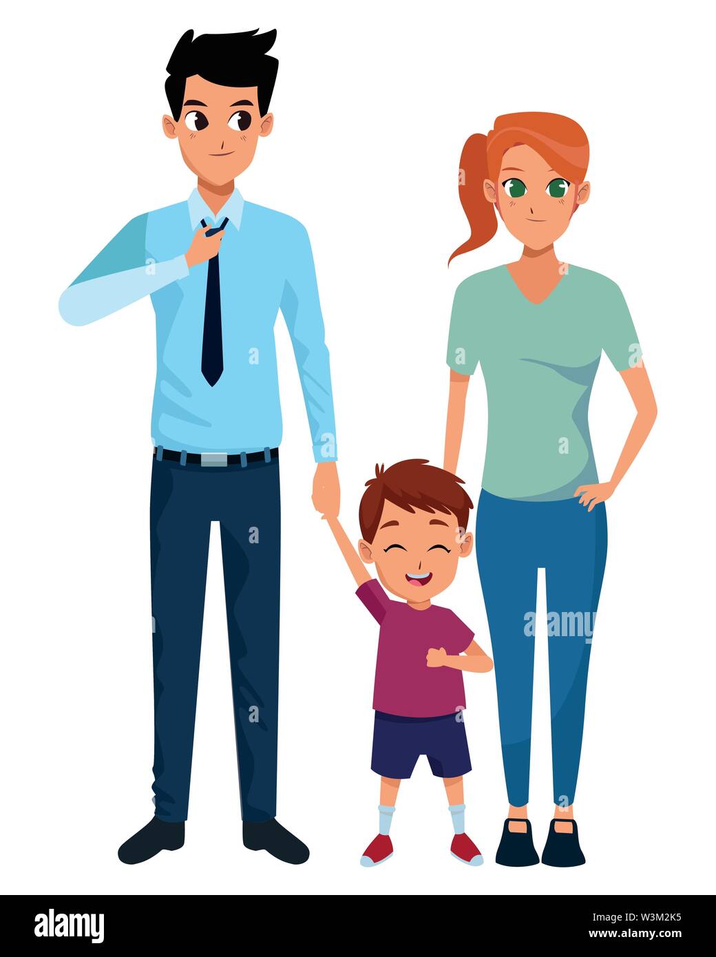 Family parents and childrens cartoons Stock Vector Image & Art - Alamy