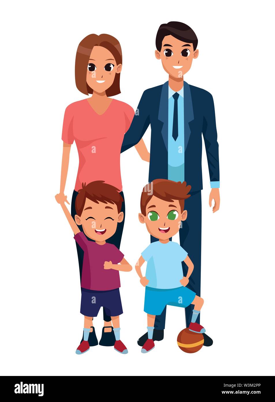 Family parents and childrens cartoons Stock Vector Image & Art - Alamy