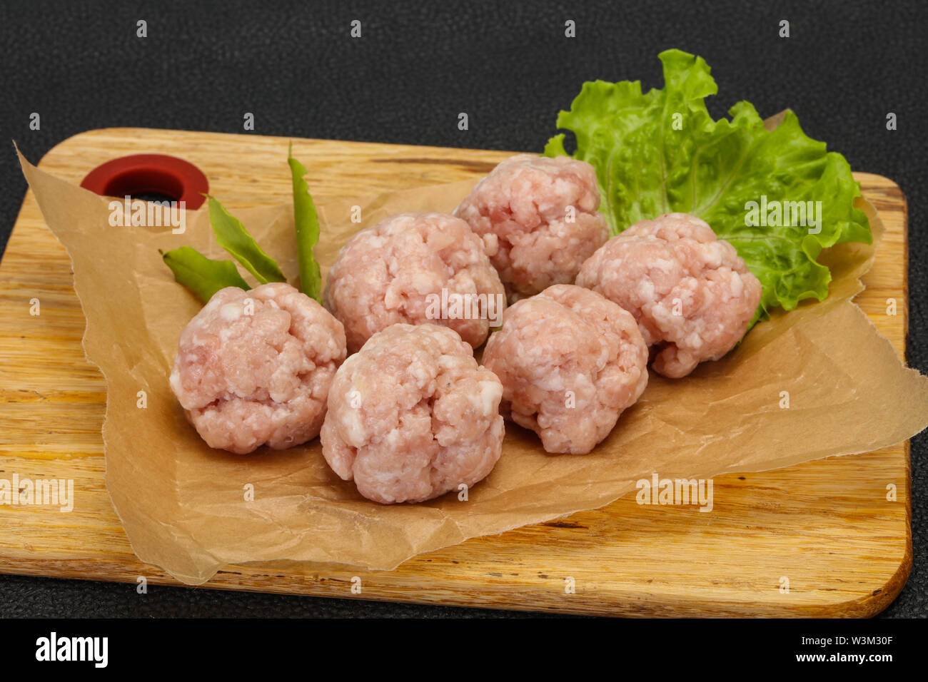 Homemade raw pork minced meatball ready for cooking Stock Photo - Alamy
