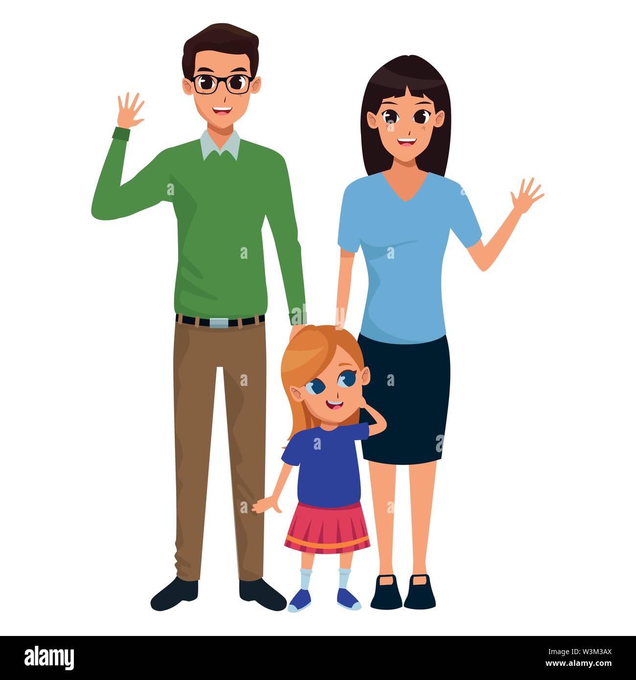 Family parents and childrens cartoons Stock Vector Image & Art - Alamy