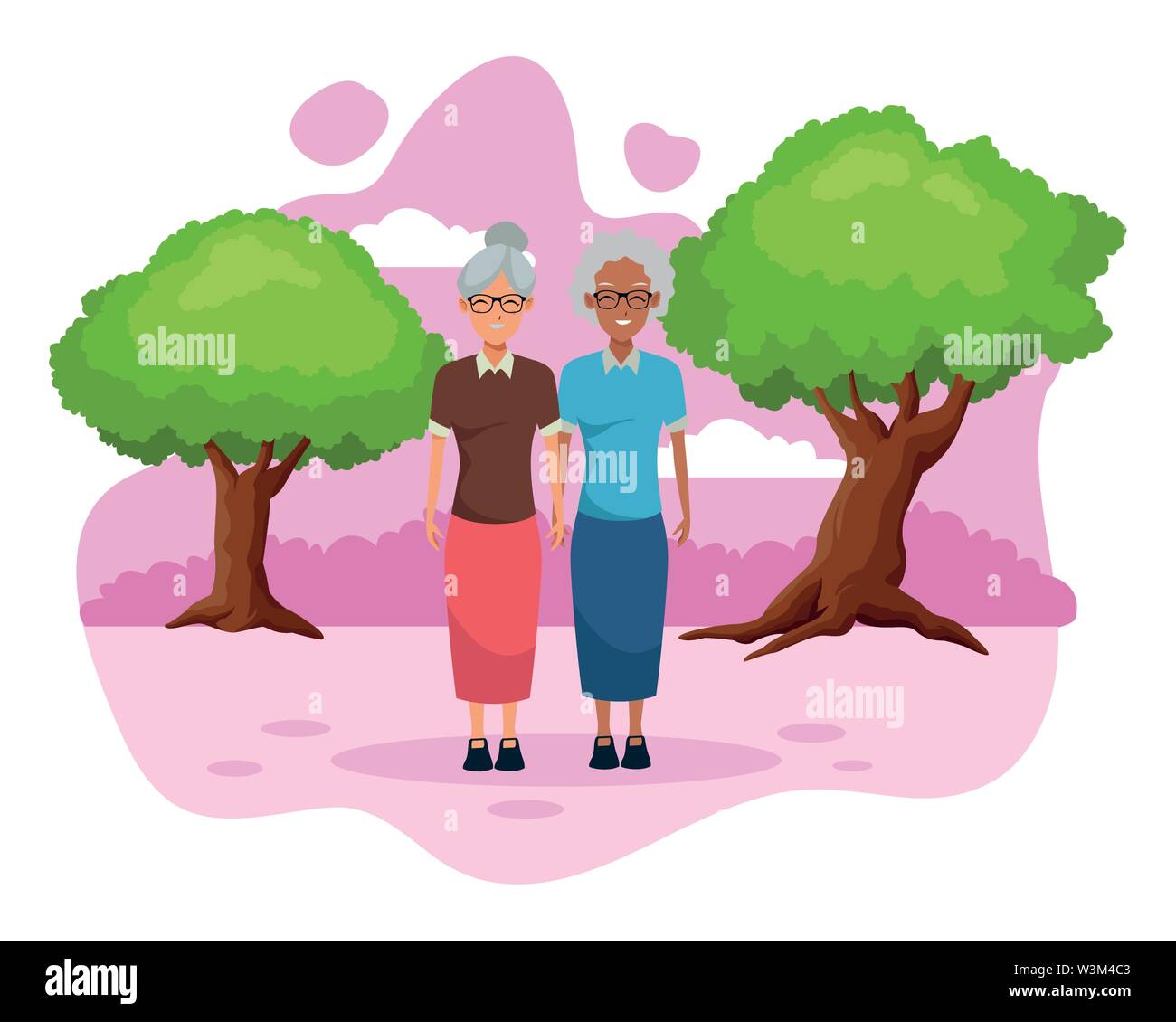 Grandmothers friends smiling cartoon Stock Vector Image & Art - Alamy
