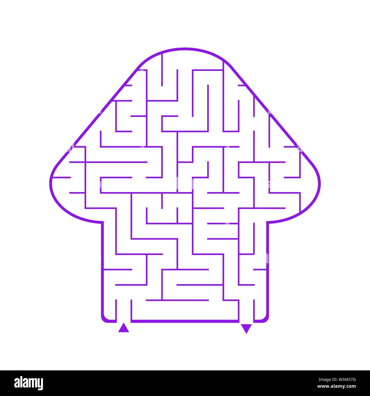 Abstract simple isolated labyrinth in the shape of a fungus. Purple ...