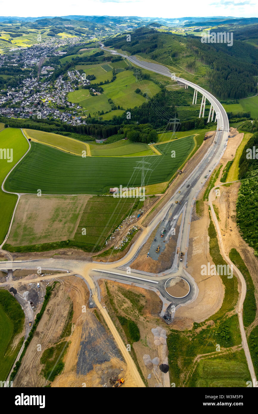 Aerial view of the highest motorway bridge in North Rhine-Westphalia ...