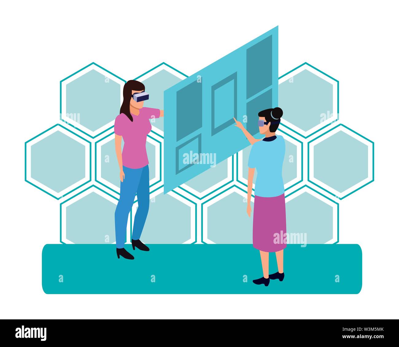 virtual reality technology experience cartoon Stock Vector Image & Art ...