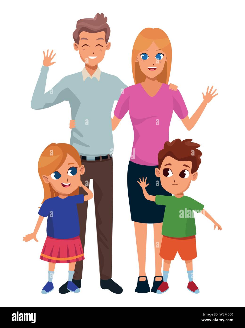 Family parents and childrens cartoons Stock Vector Image & Art - Alamy