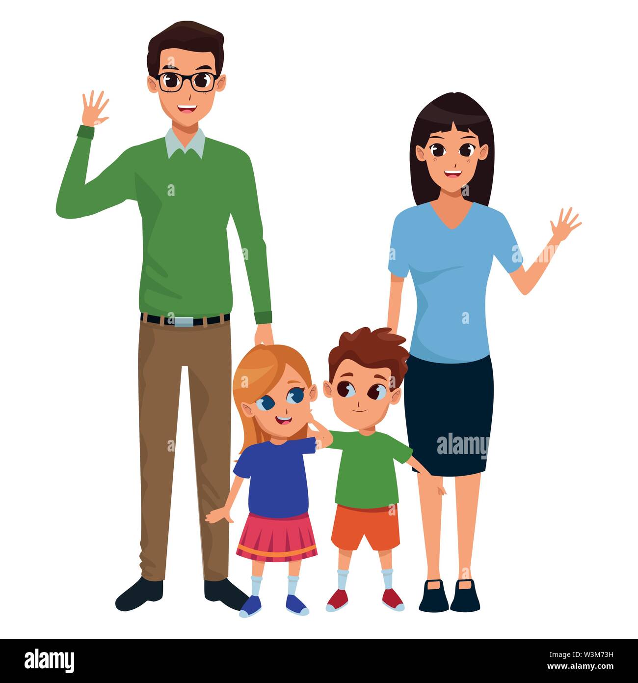 Family parents and childrens cartoons Stock Vector Image & Art - Alamy