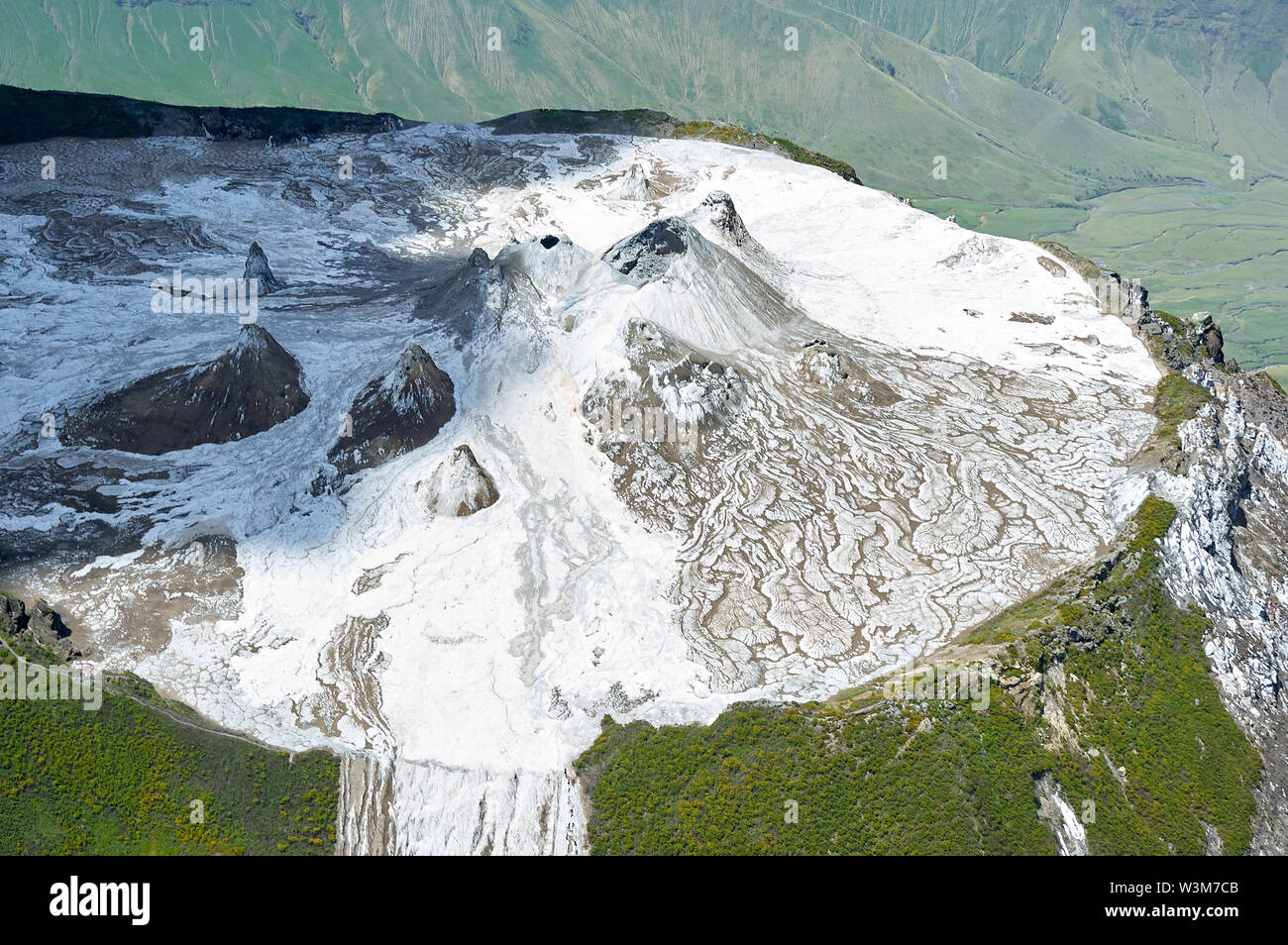 Rising crater floor and lava chimneys building up on volcano Oldoinyo ...
