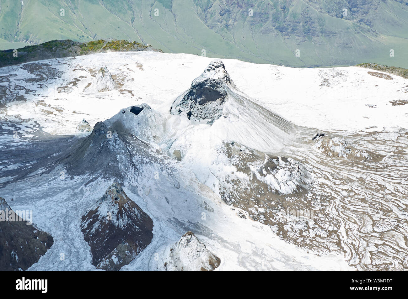 Rising crater floor and lava chimneys building up on volcano Oldoinyo ...