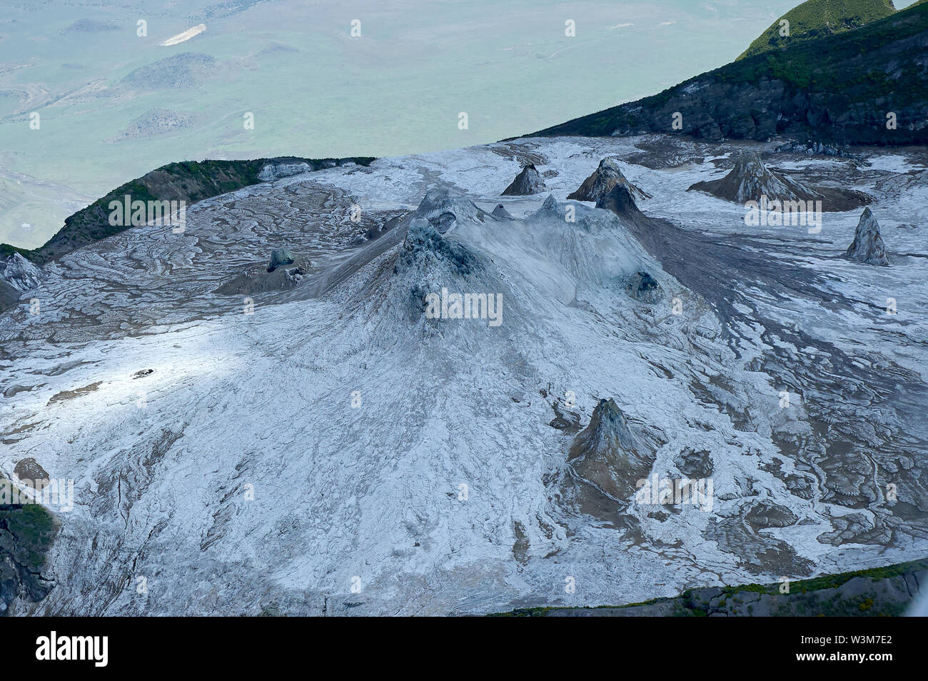 Rising crater floor and lava chimneys building up on volcano Oldoinyo ...