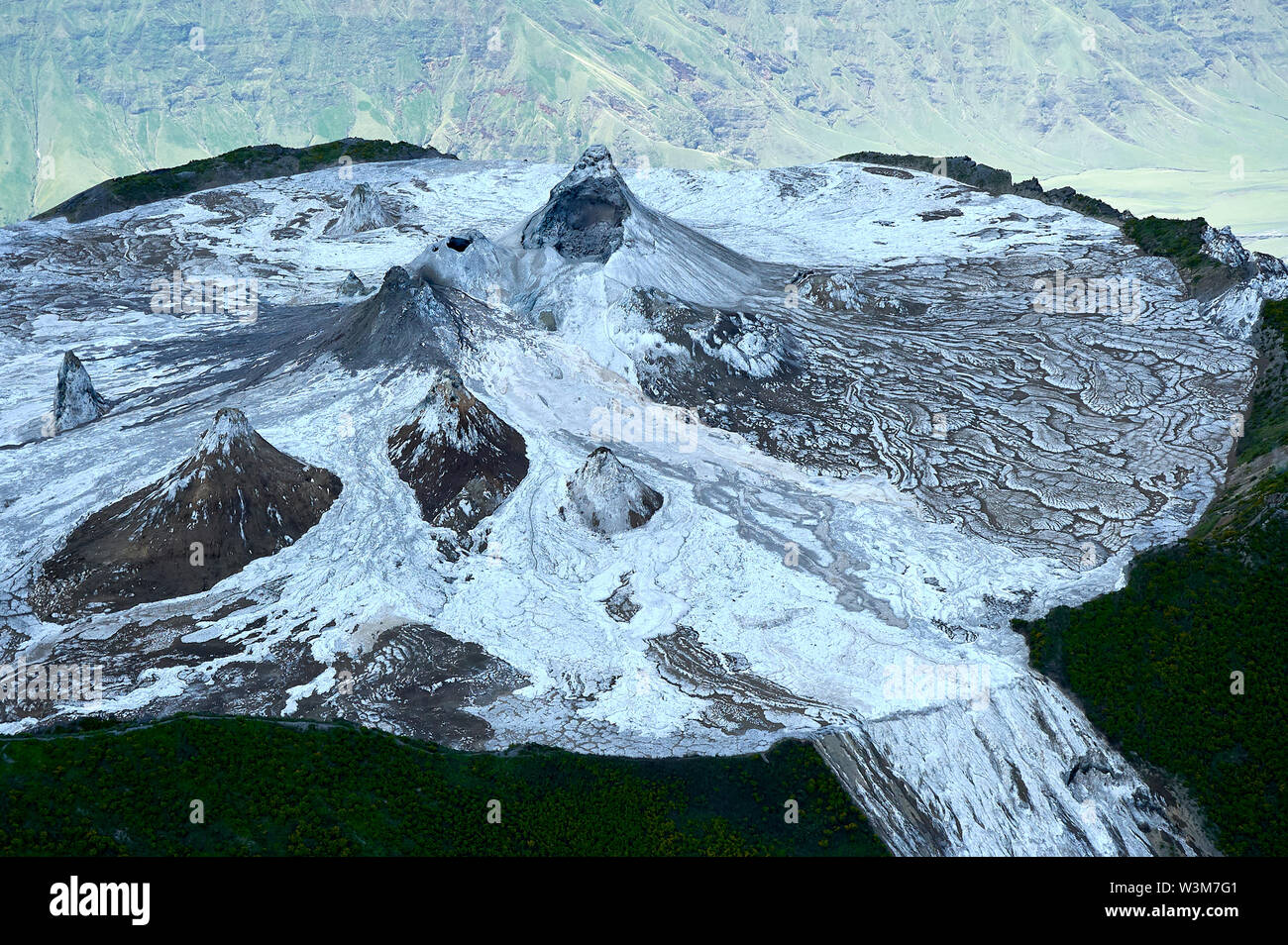Rising crater floor and lava chimneys building up on volcano Oldoinyo ...