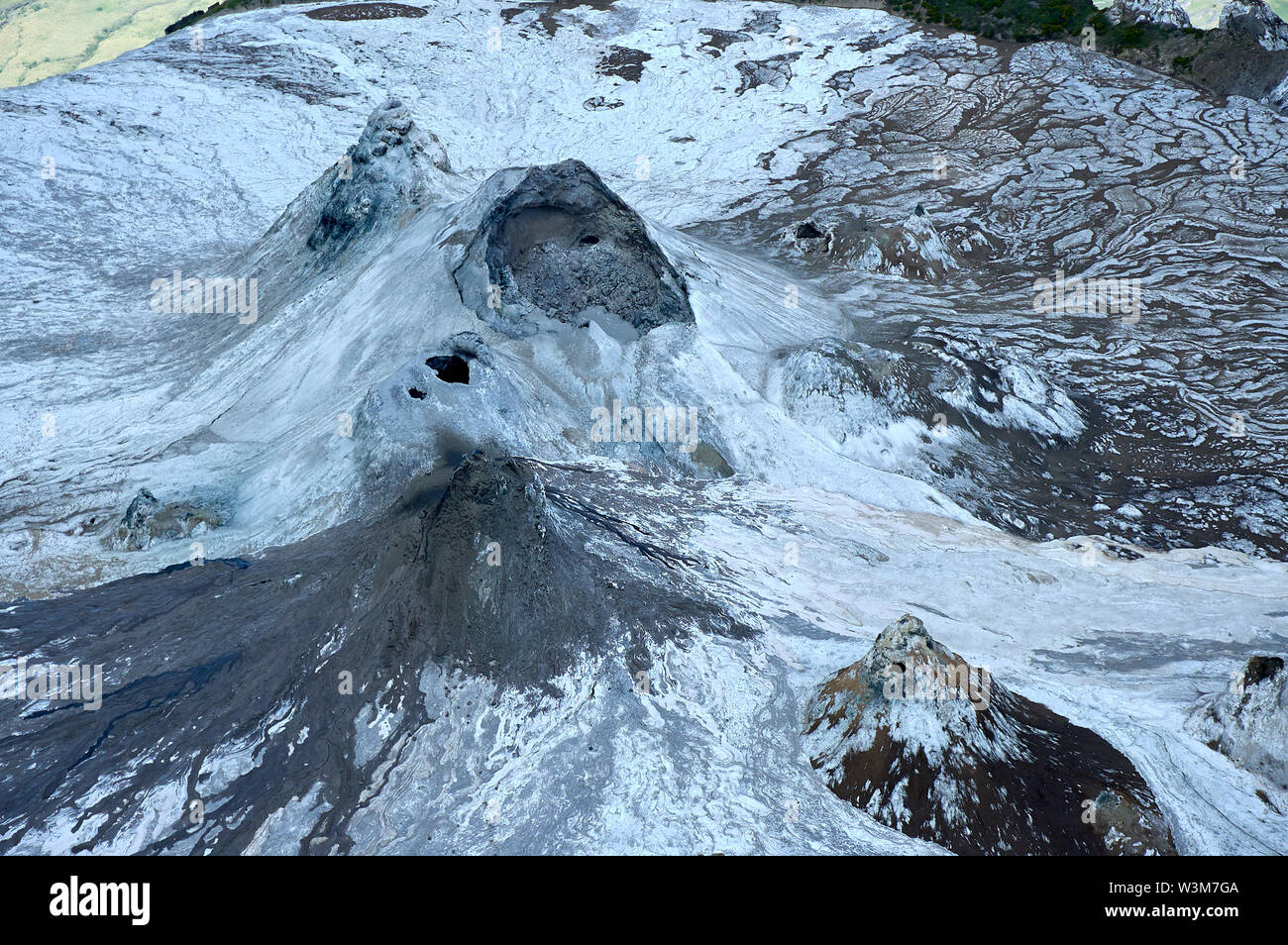 Rising crater floor and lava chimneys building up on volcano Oldoinyo ...