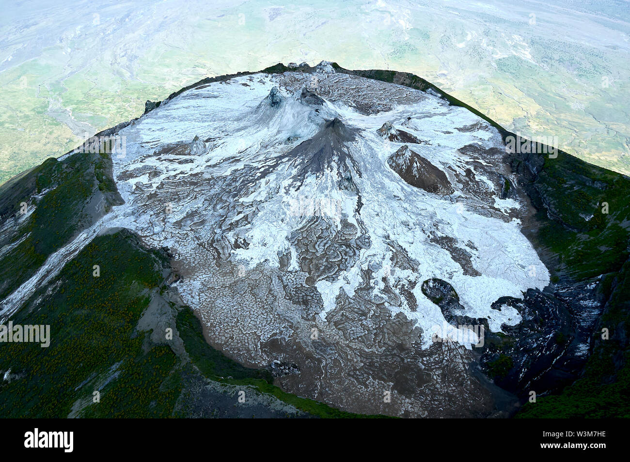 Rising crater floor and lava chimneys building up on volcano Oldoinyo ...