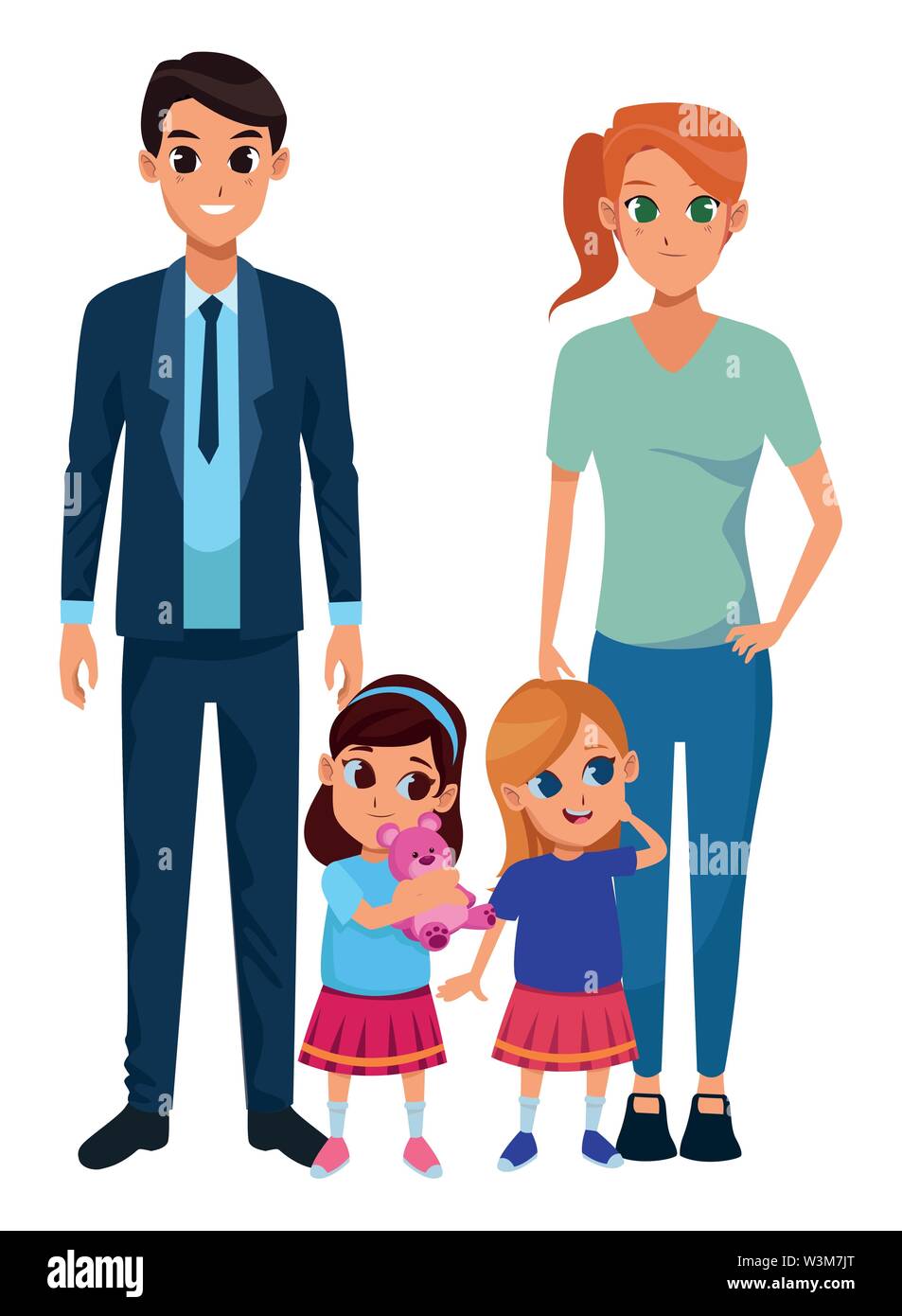 Family parents and childrens cartoons Stock Vector Image & Art - Alamy