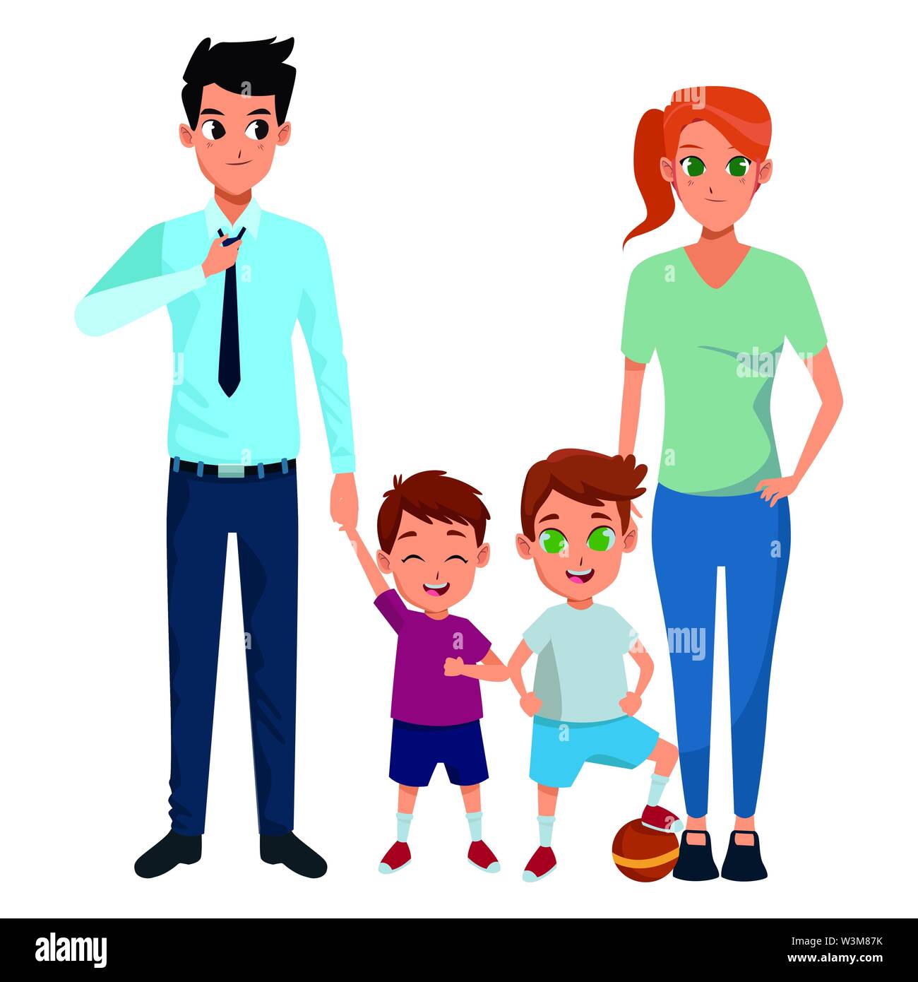 Family parents and childrens cartoons Stock Vector Image & Art - Alamy