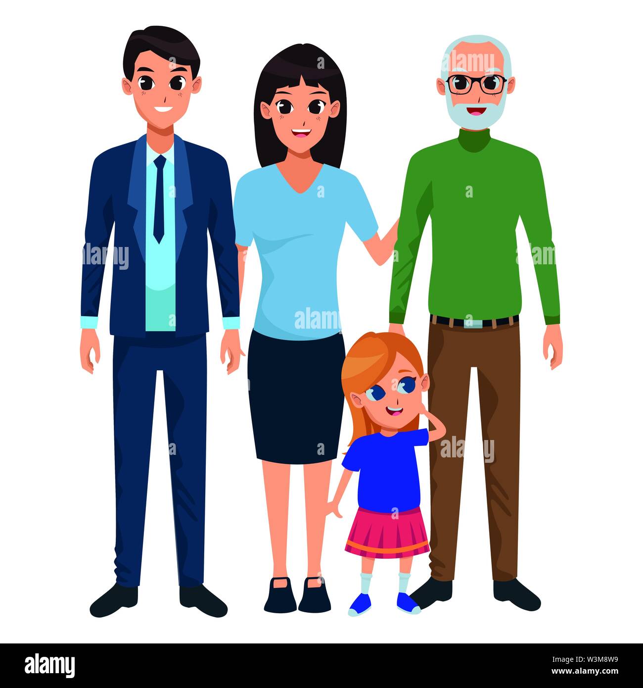 Family parents and childrens cartoons Stock Vector Image & Art - Alamy