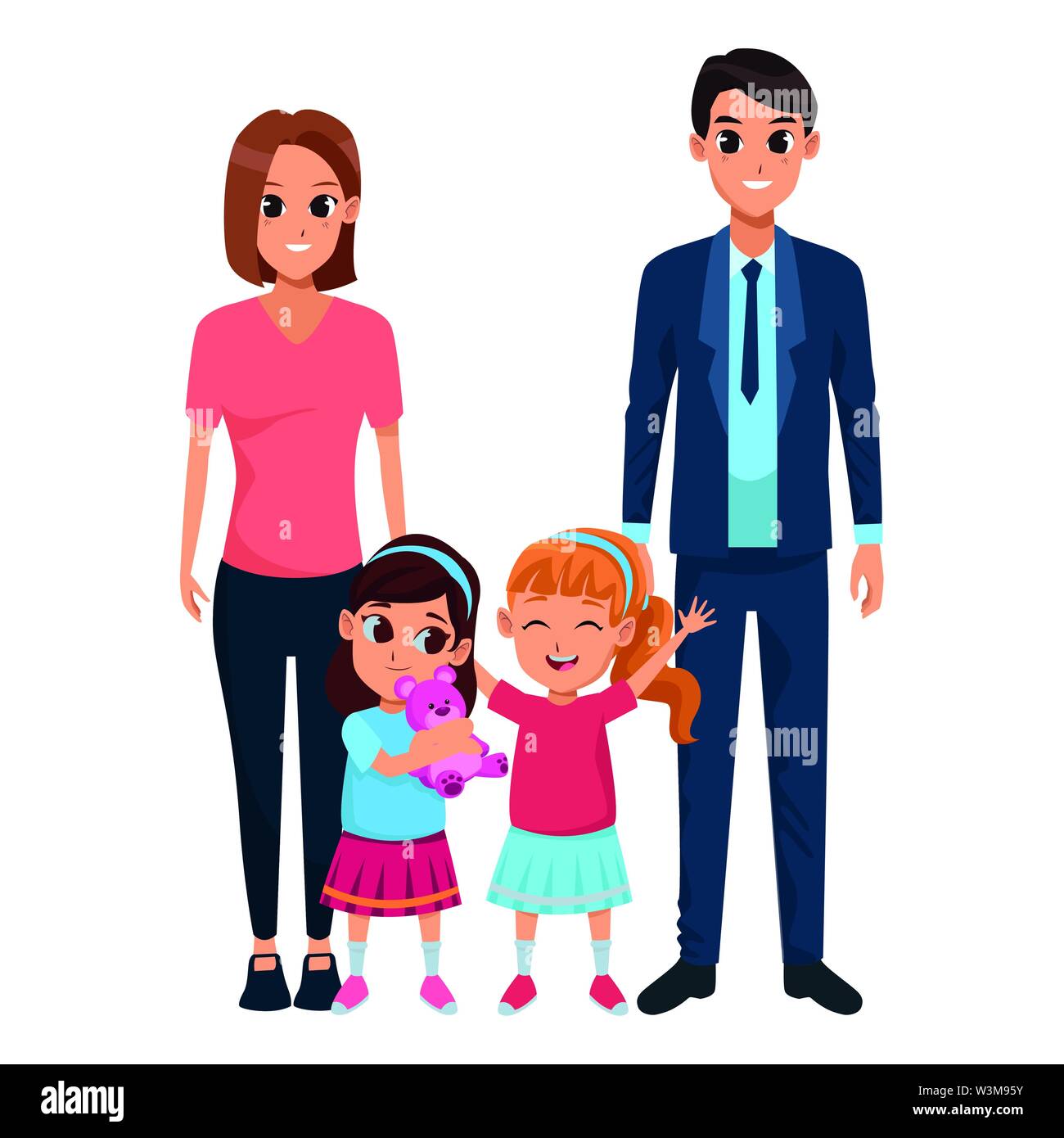 Family parents and childrens cartoons Stock Vector Image & Art - Alamy