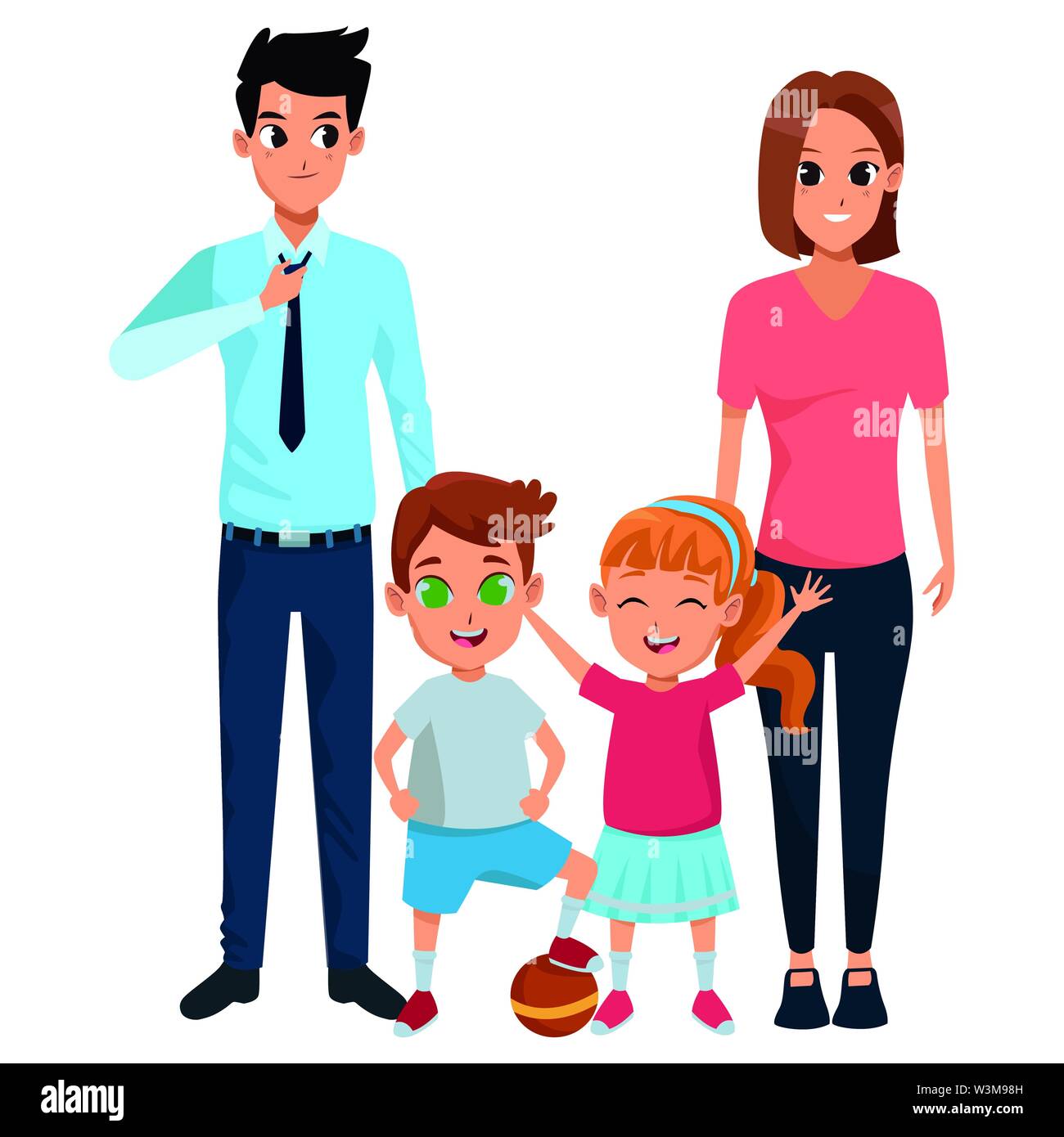 Family parents and childrens cartoons Stock Vector Image & Art - Alamy