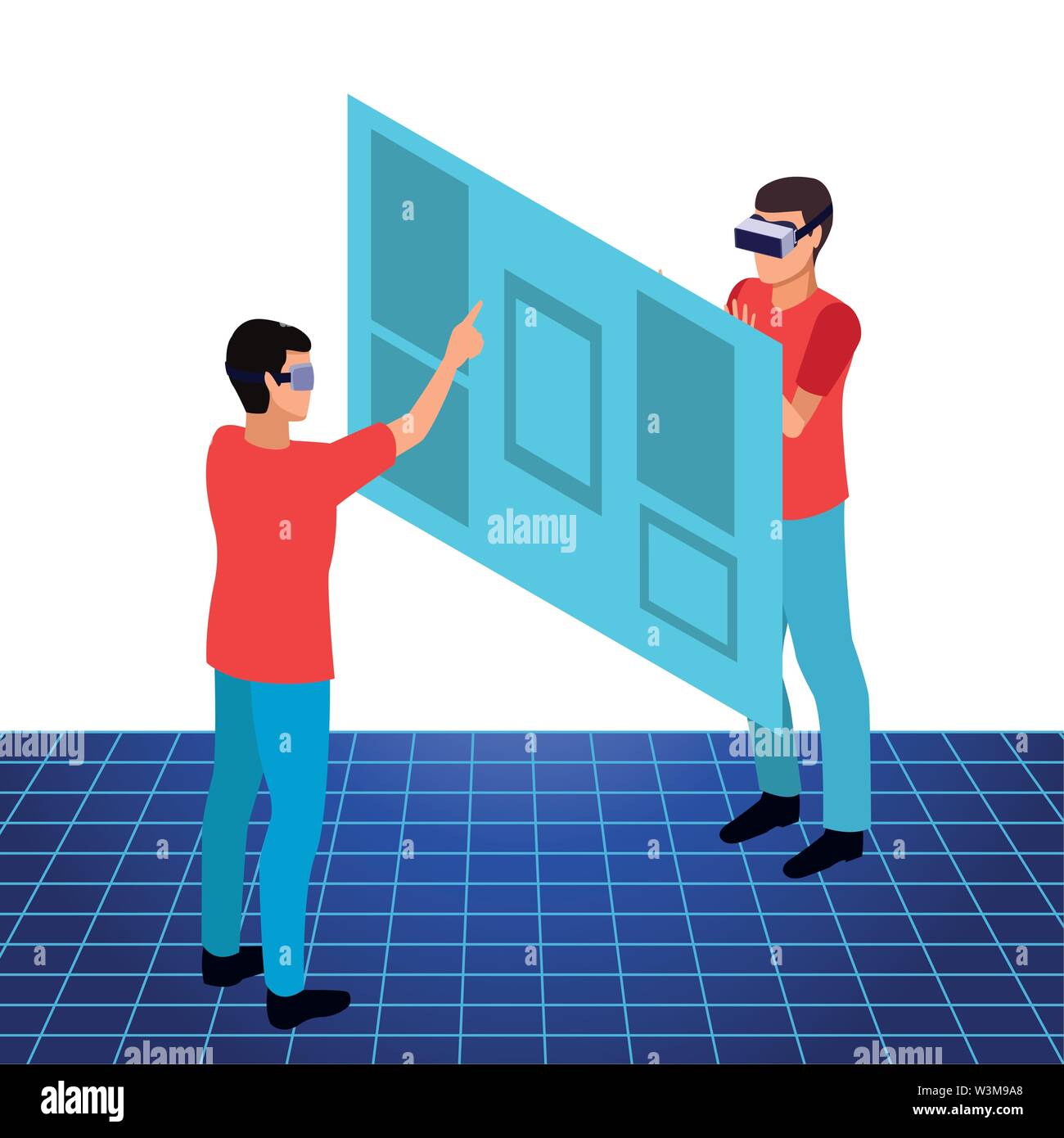 virtual reality technology experience cartoon Stock Vector Image & Art ...