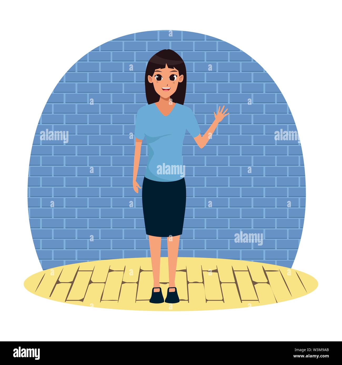 Executive businesswoman greeting cartoon Stock Vector Image & Art - Alamy